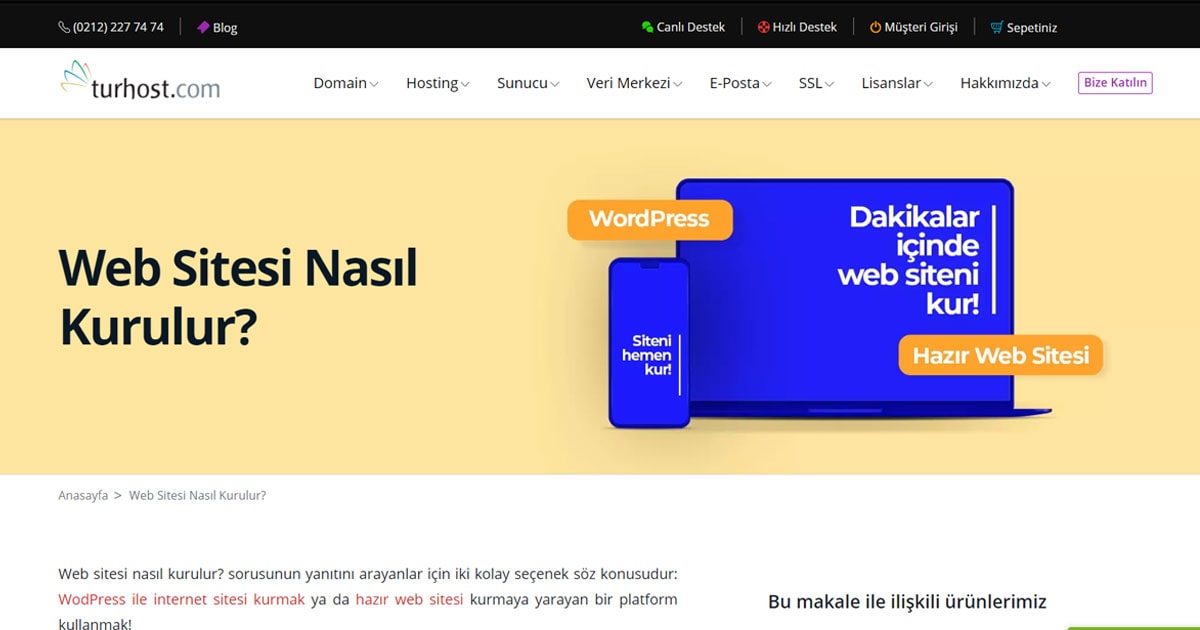 Websitesi Nasıl Kurulur? - turhost